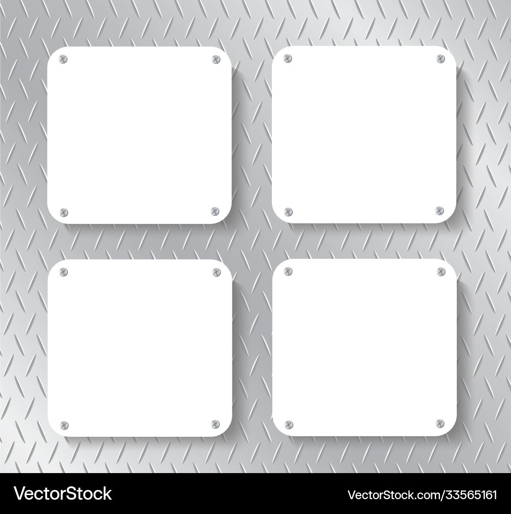 Plate metal info graphic template with 4 options Vector Image