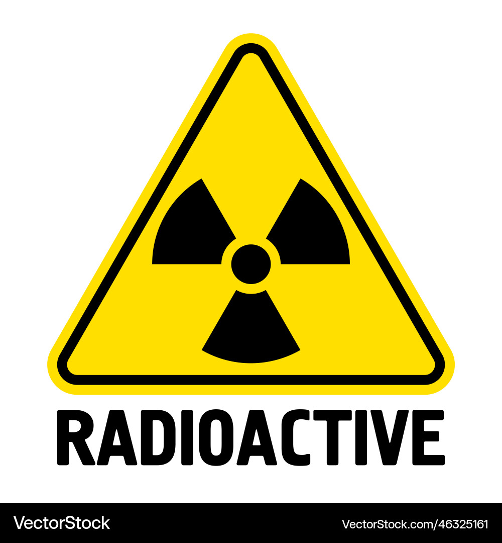 Radiation sign warning symbol radioactive flat Vector Image