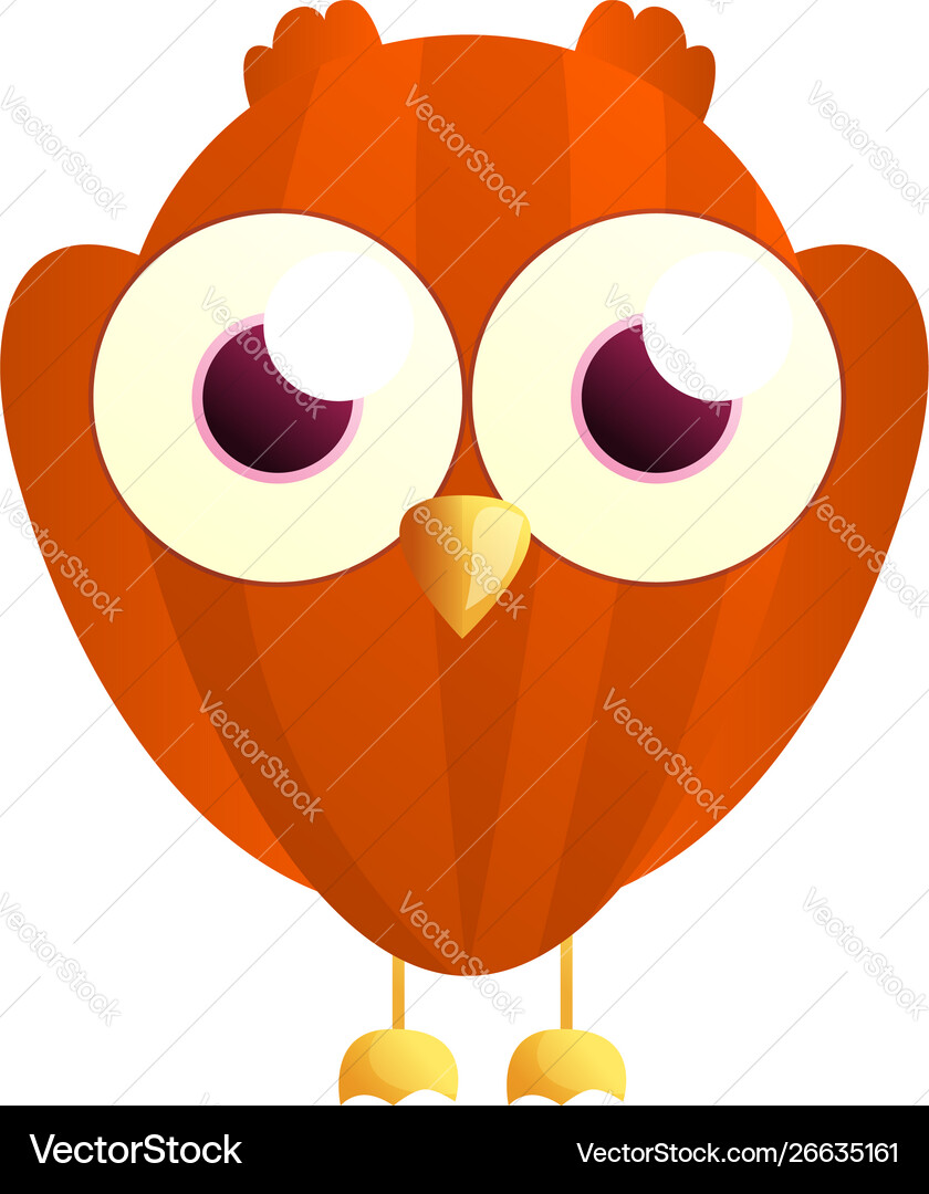 Red owl icon cartoon style Royalty Free Vector Image
