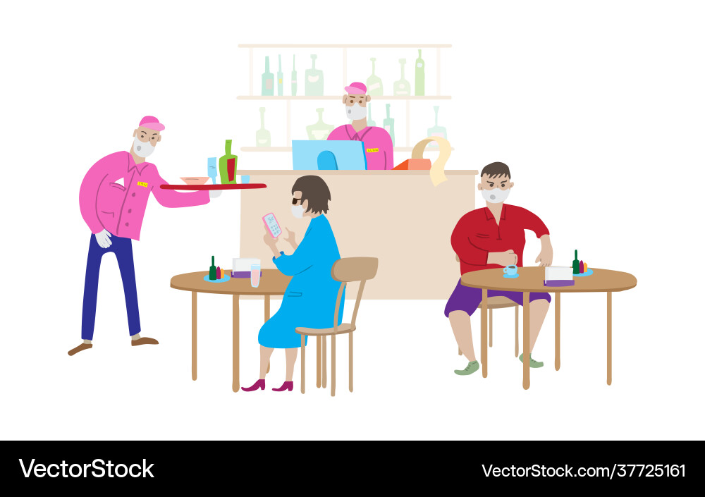 Reopening cafe during coronavirus pandemic Vector Image
