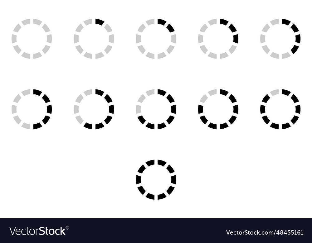 Round progress indicator preloader icon process Vector Image