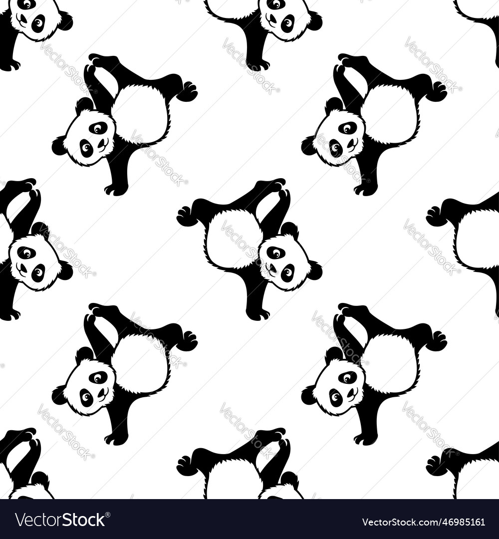 Seamless pattern with panda bear Royalty Free Vector Image
