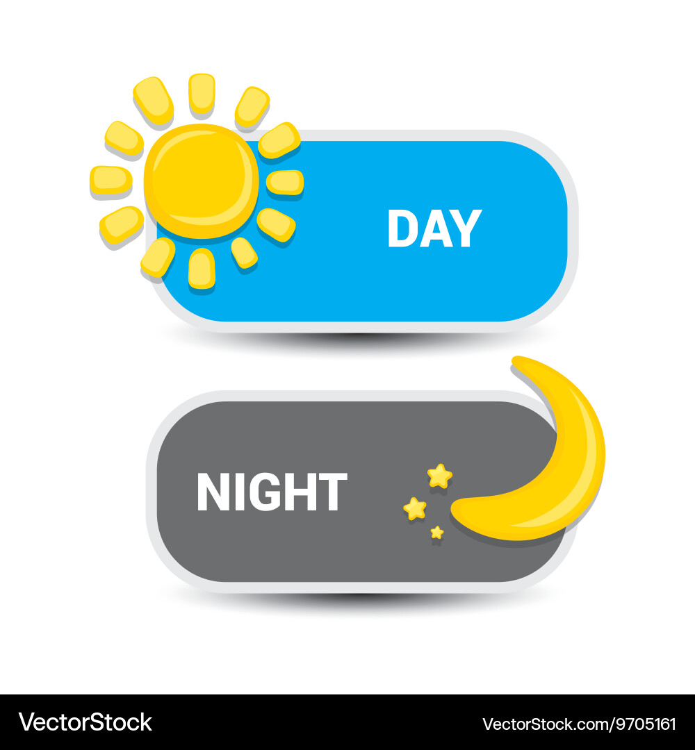 Sun and moon in sky day night Royalty Free Vector Image
