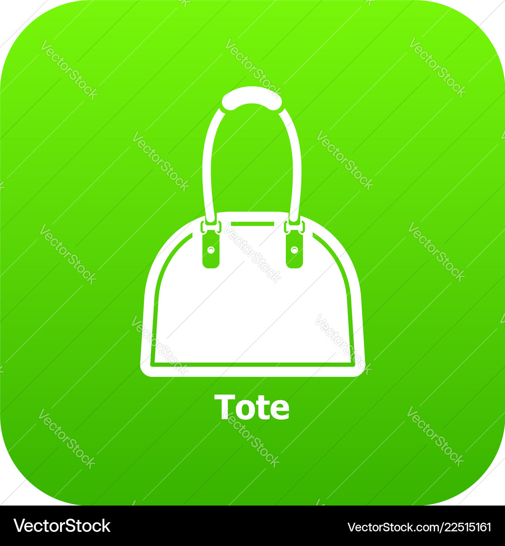 Tote bag icon green Royalty Free Vector Image - VectorStock