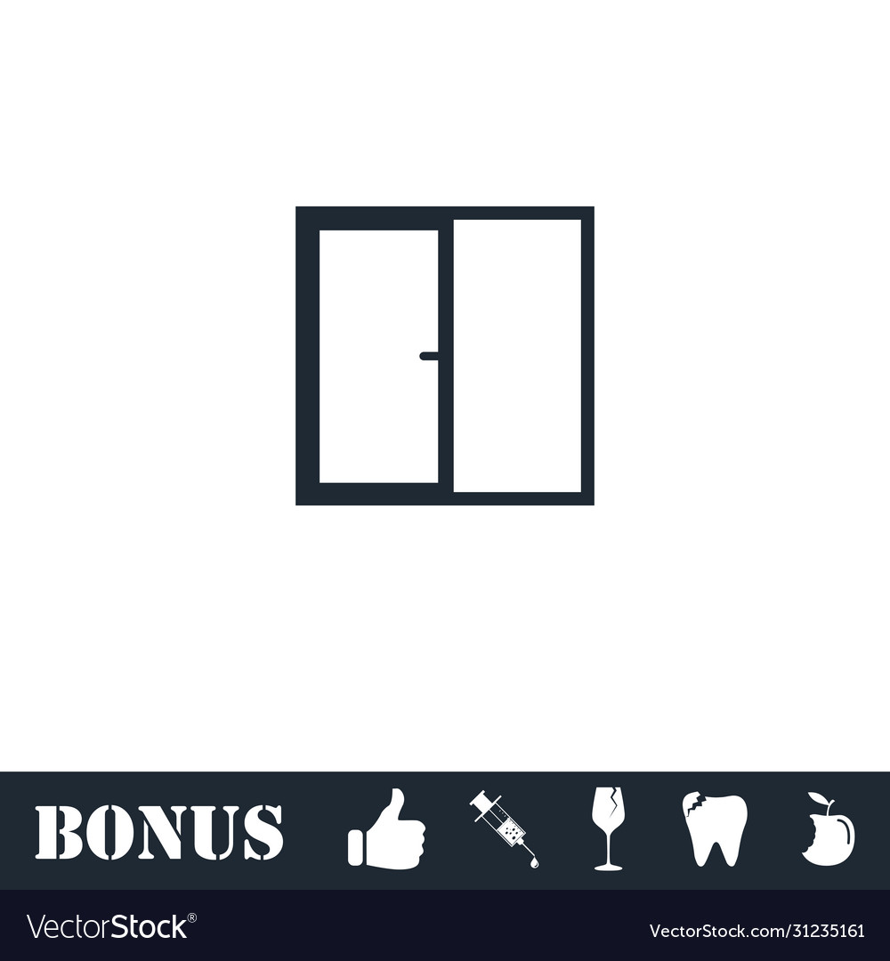 Window icon flat Royalty Free Vector Image - VectorStock