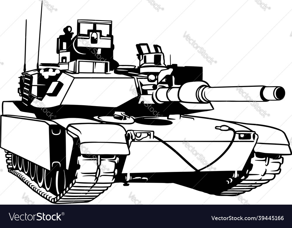 American battle tank abrams army Royalty Free Vector Image