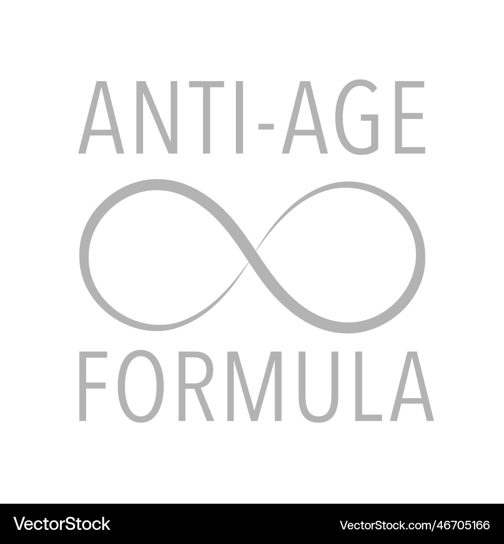 Anti aging formula cosmetics badge logo icon Vector Image