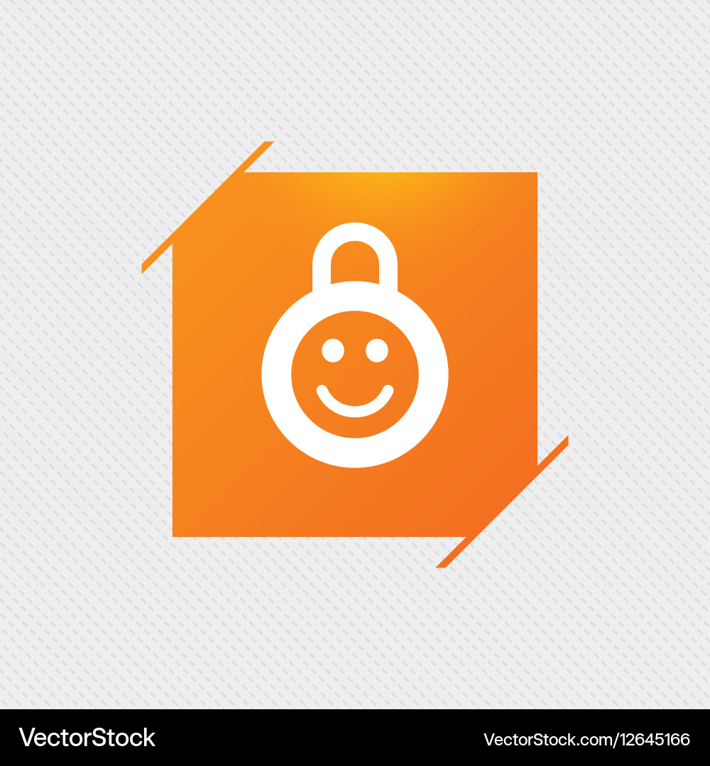 Child lock icon locker with smile symbol Vector Image