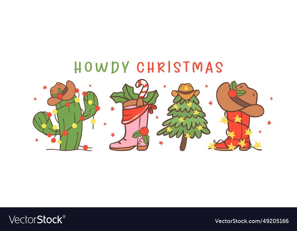 Cute cowboy christmas western howdy Royalty Free Vector Cute cowboy christmas western howdy Royalty Free Vector