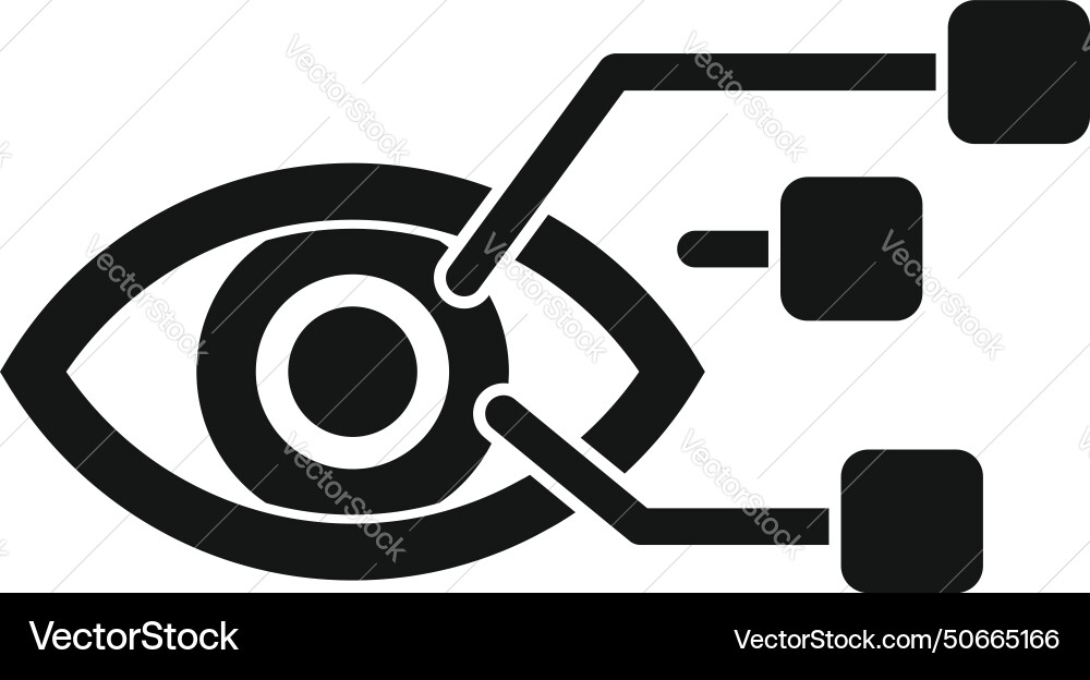 Eye tech overview icon simple breakdown Royalty Free Vector