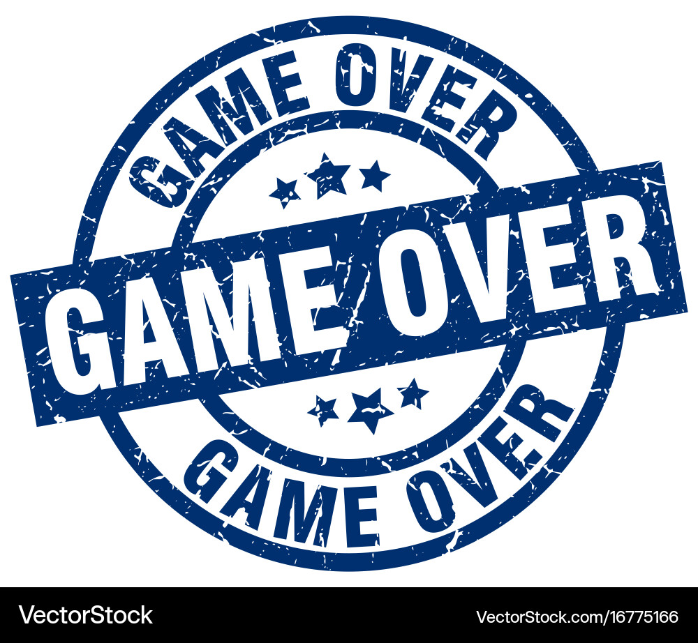 Game over blue round grunge stamp Royalty Free Vector Image