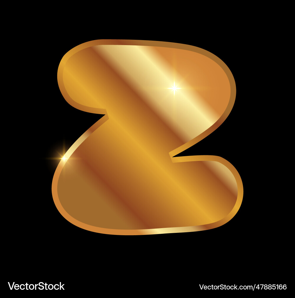 Golden letter z monogram logo Royalty Free Vector Image