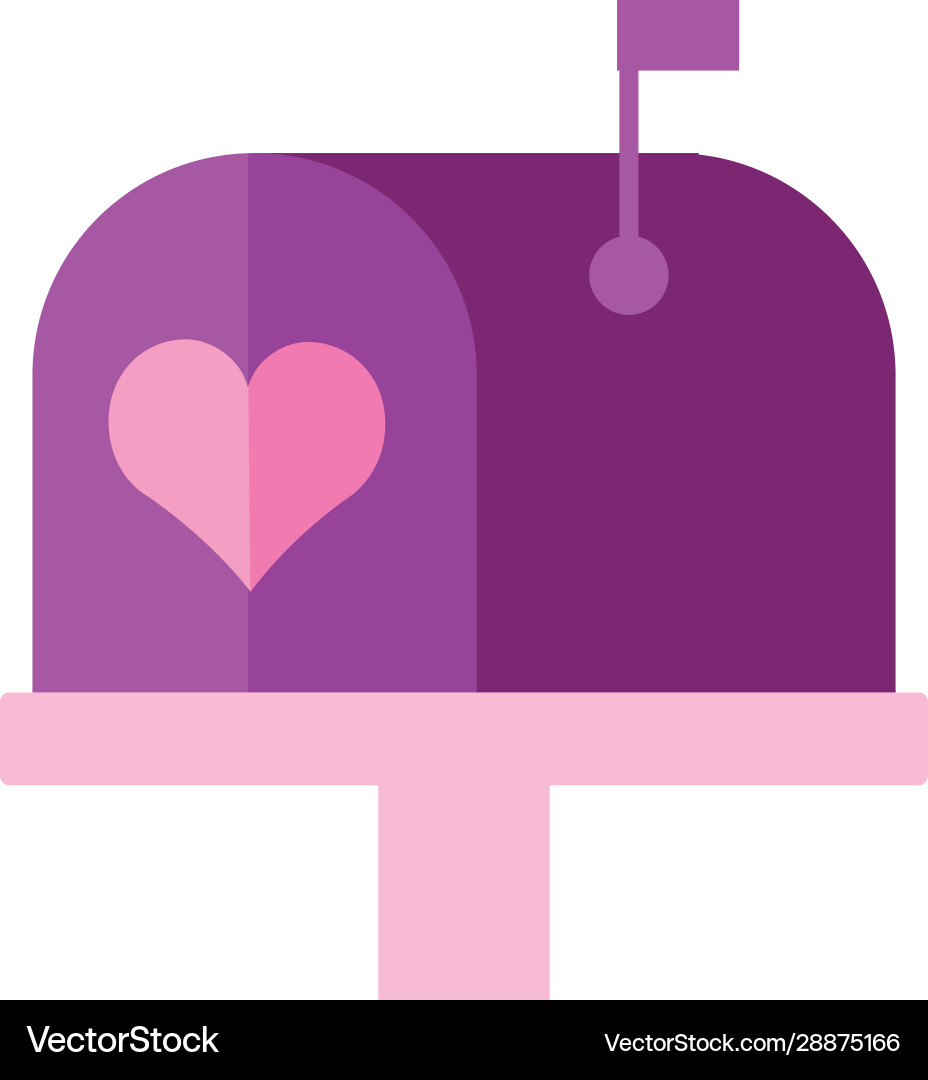 Happy valentines day mailbox with heart Royalty Free Vector