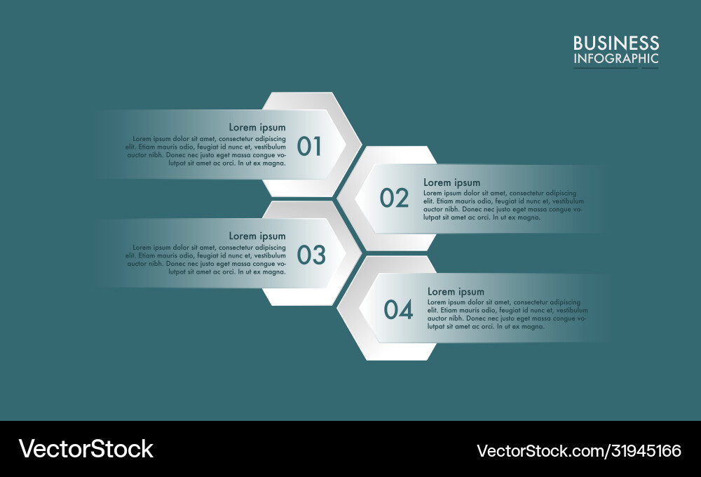 Infographic arrow with numbers on green background