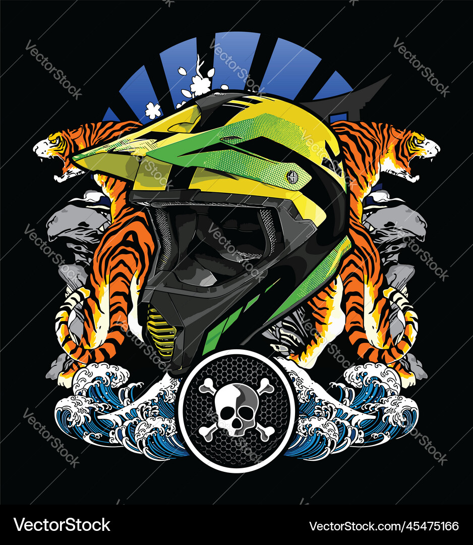 Motorbike helmet template for design needs Vector Image