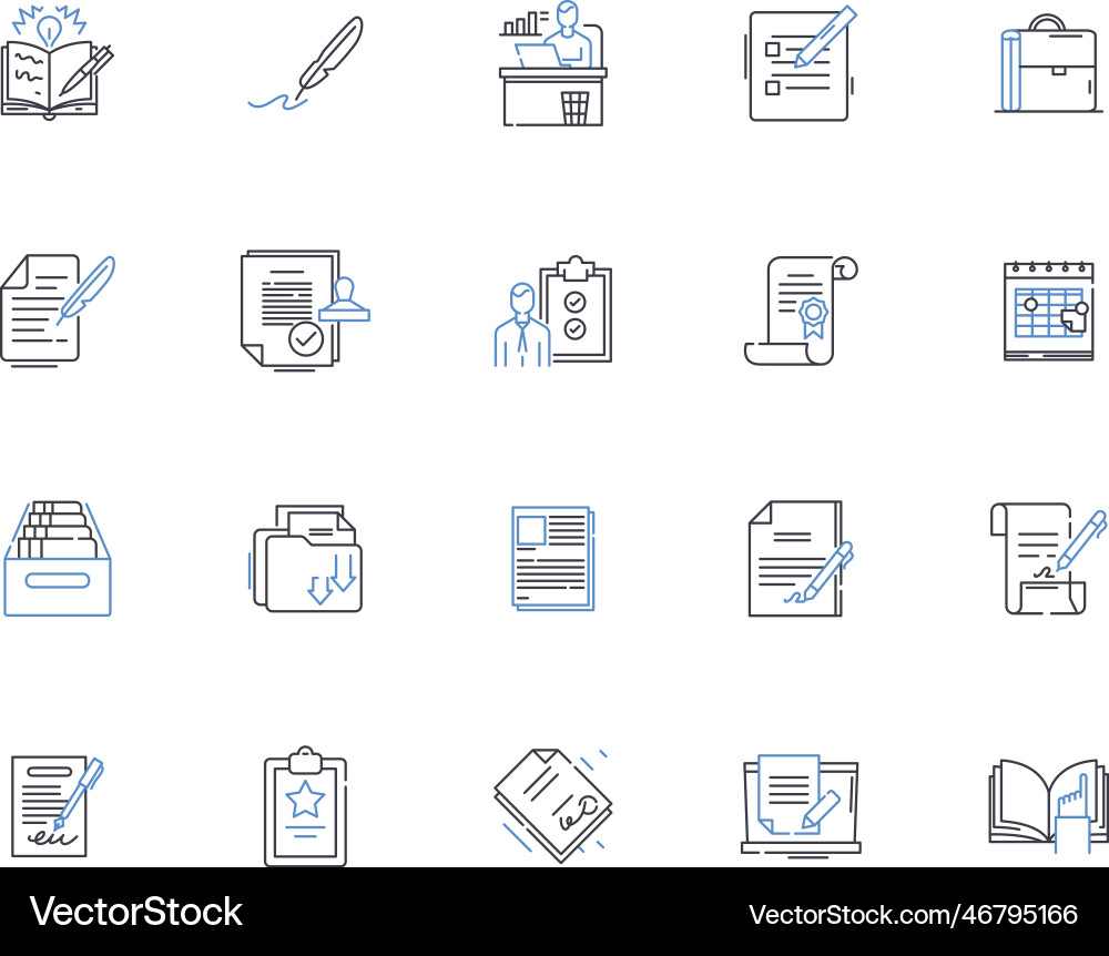 Redrafting line icons collection revision Vector Image