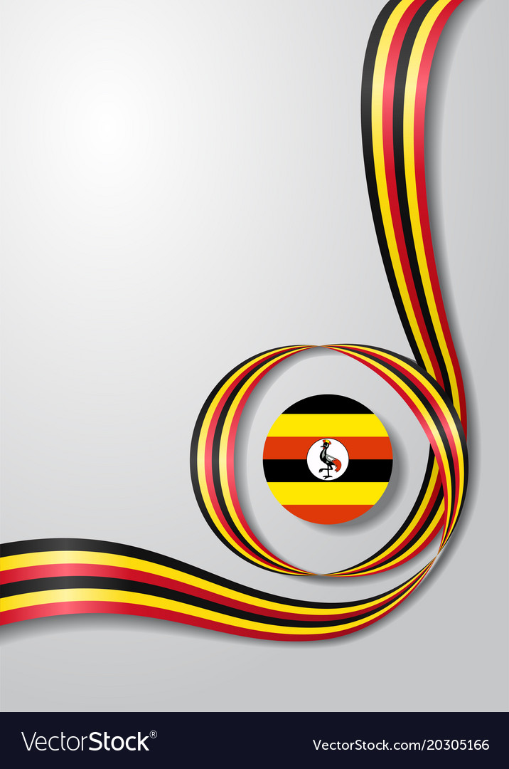 Ugandan flag wavy background Royalty Free Vector Image