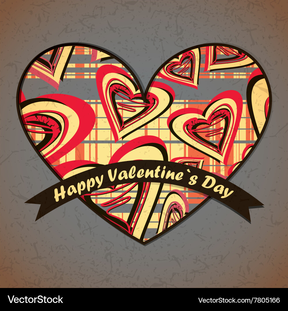 Valentine day card with hearts Royalty Free Vector Image