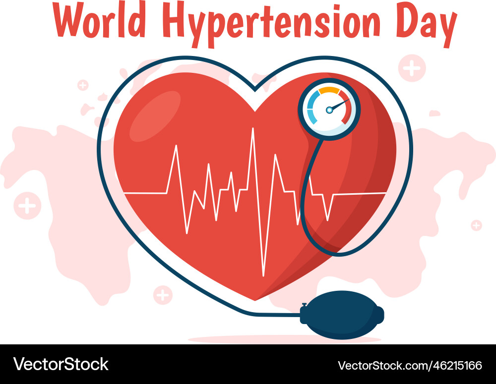 World hypertension day on may 17th with high Vector Image