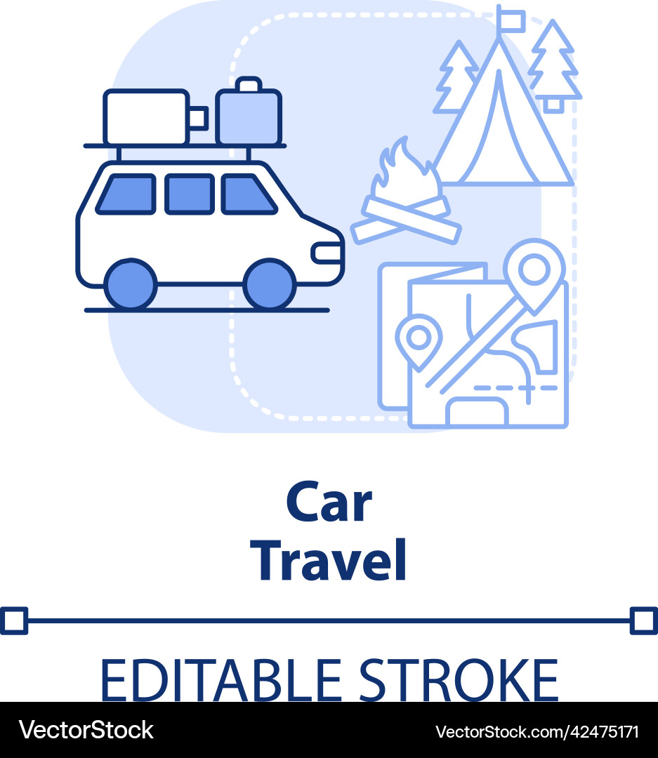 Car travel light blue concept icon Royalty Free Vector Image