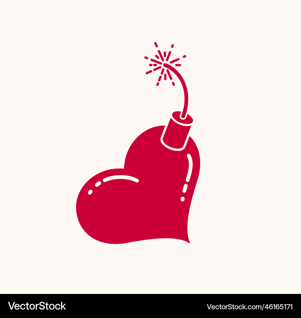 Heart shaped bomb icon or logo in a shape Vector Image