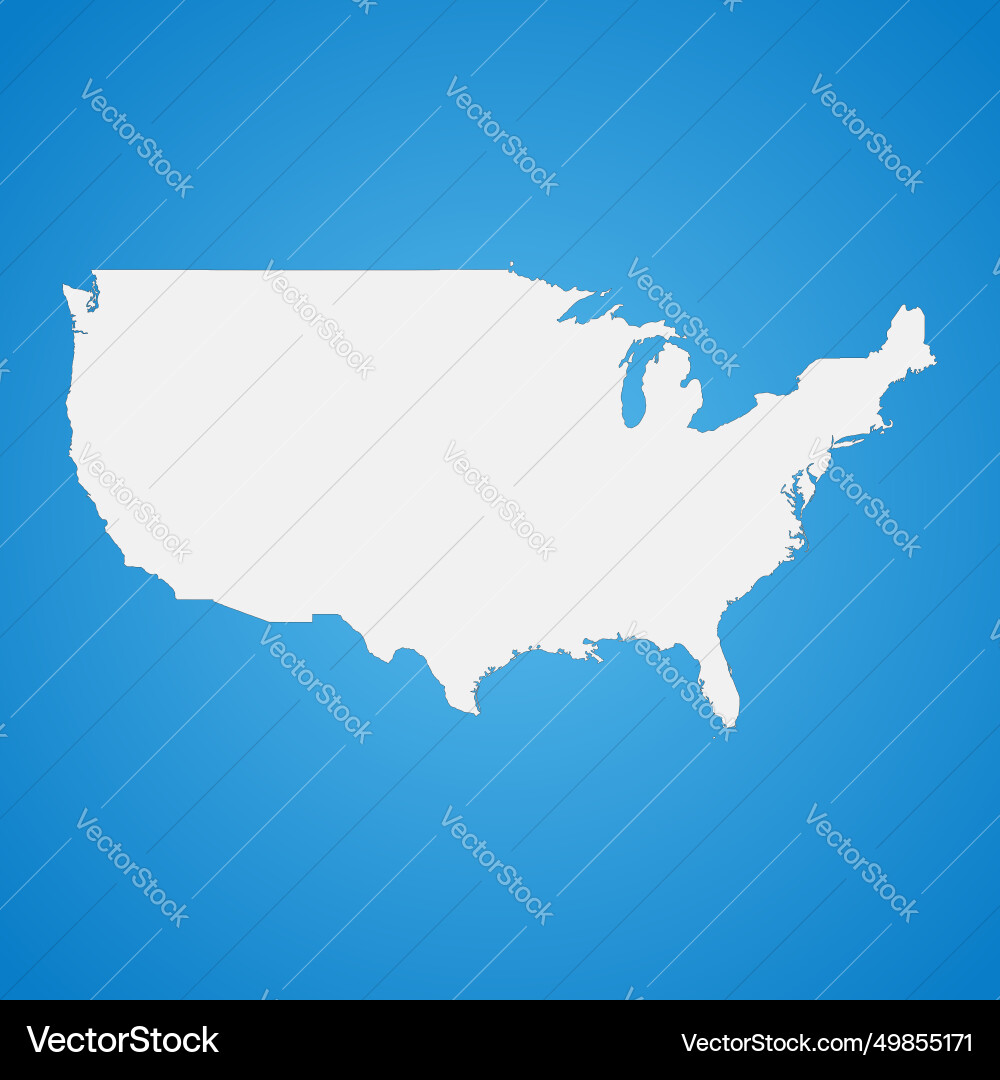 Highly detailed usa map with borders isolated on Vector Image