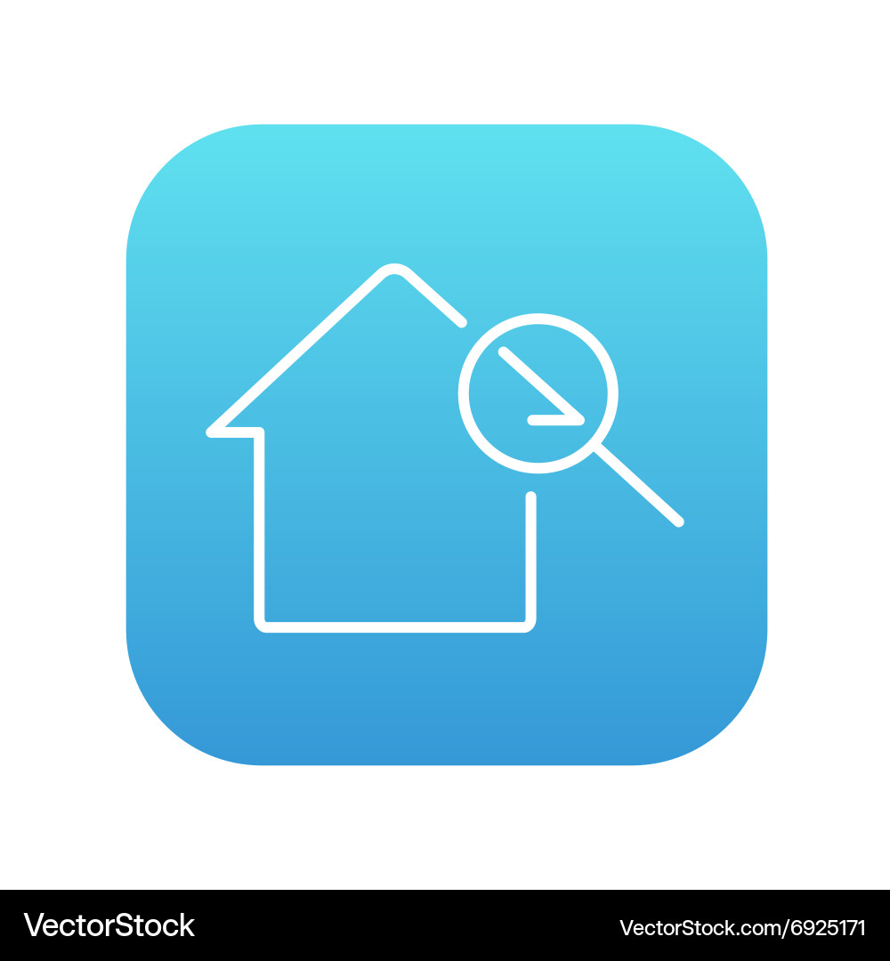 House and magnifying glass line icon Royalty Free Vector