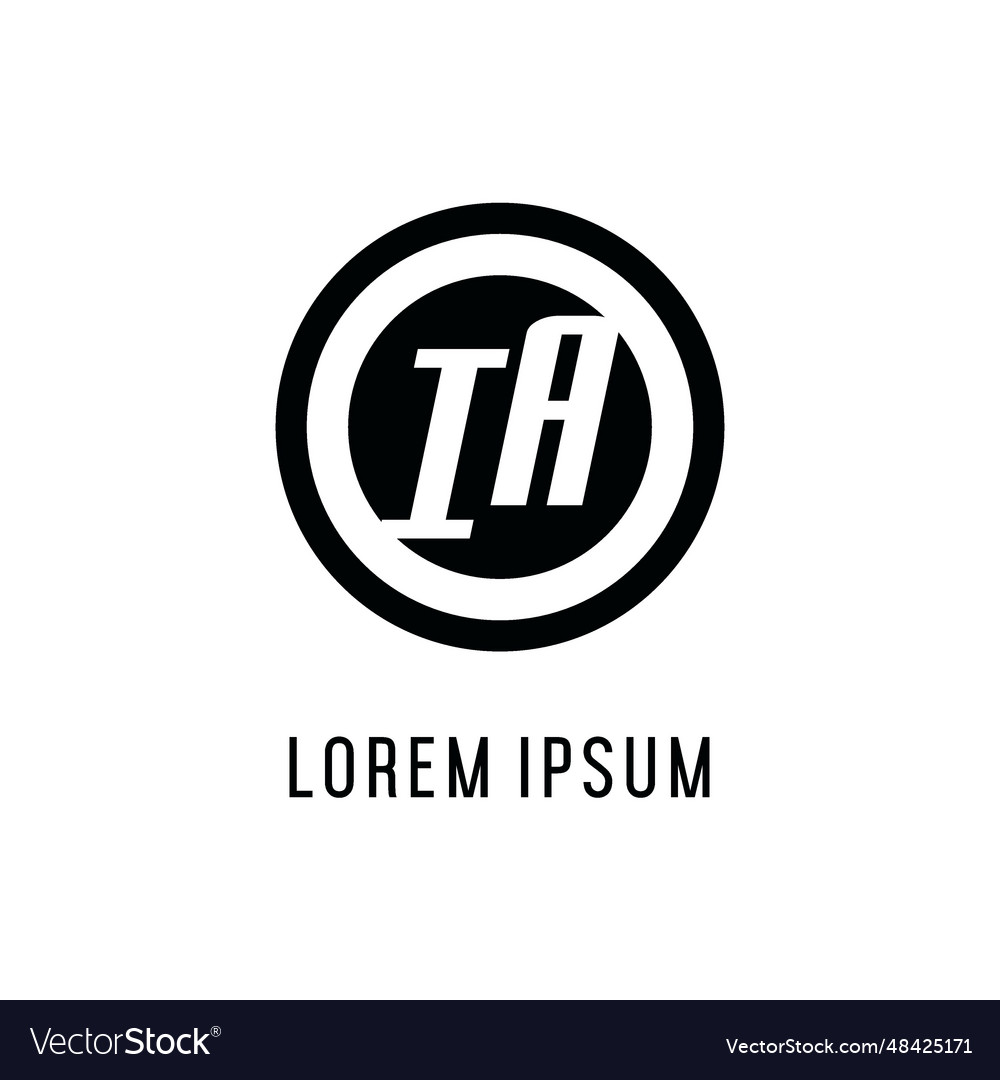 Initial ia logo concentric circle line clean and Vector Image