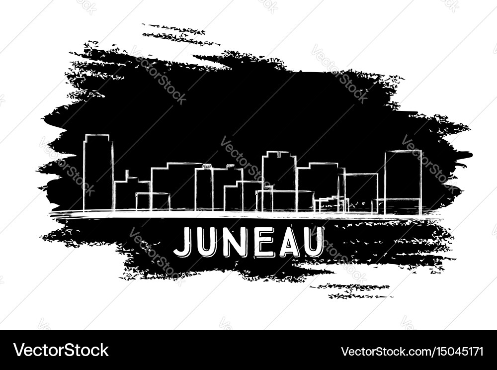 Juneau skyline silhouette hand drawn sketch Vector Image
