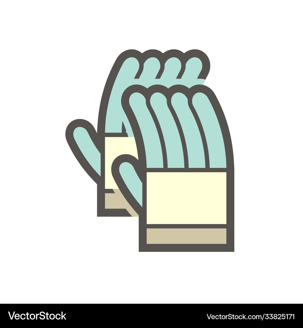 Leather gloves or welding gloves icon Royalty Free Vector