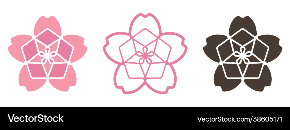 Sakura japanese flower icon graphic Royalty Free Vector