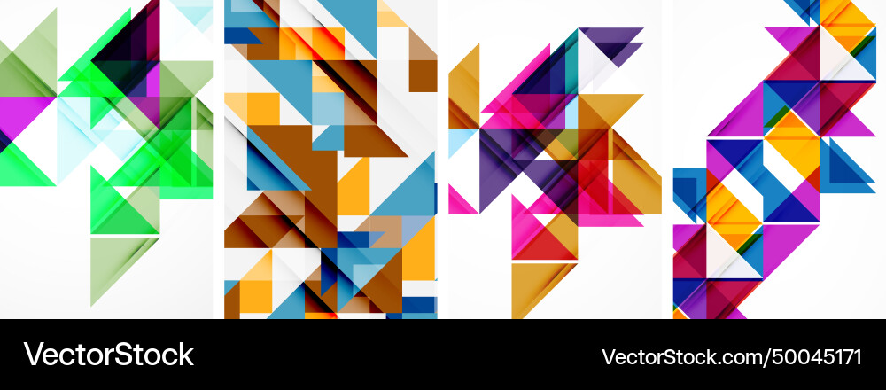 Triangle poster set for wallpaper business card Vector Image