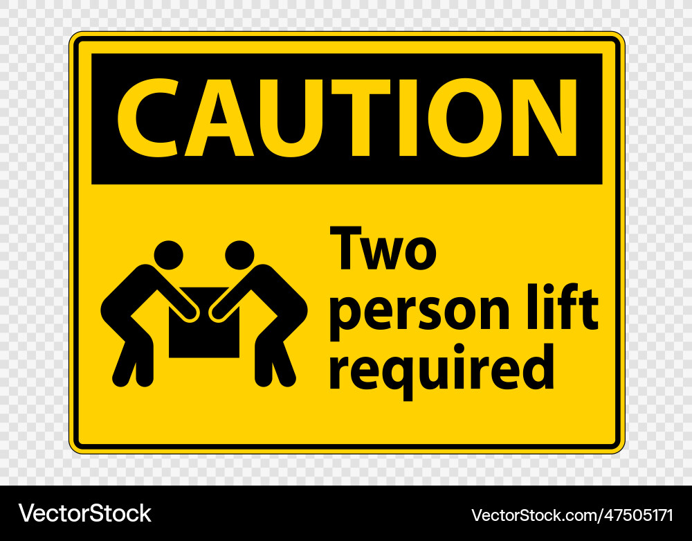 Two person lift required symbol sign isolate Vector Image