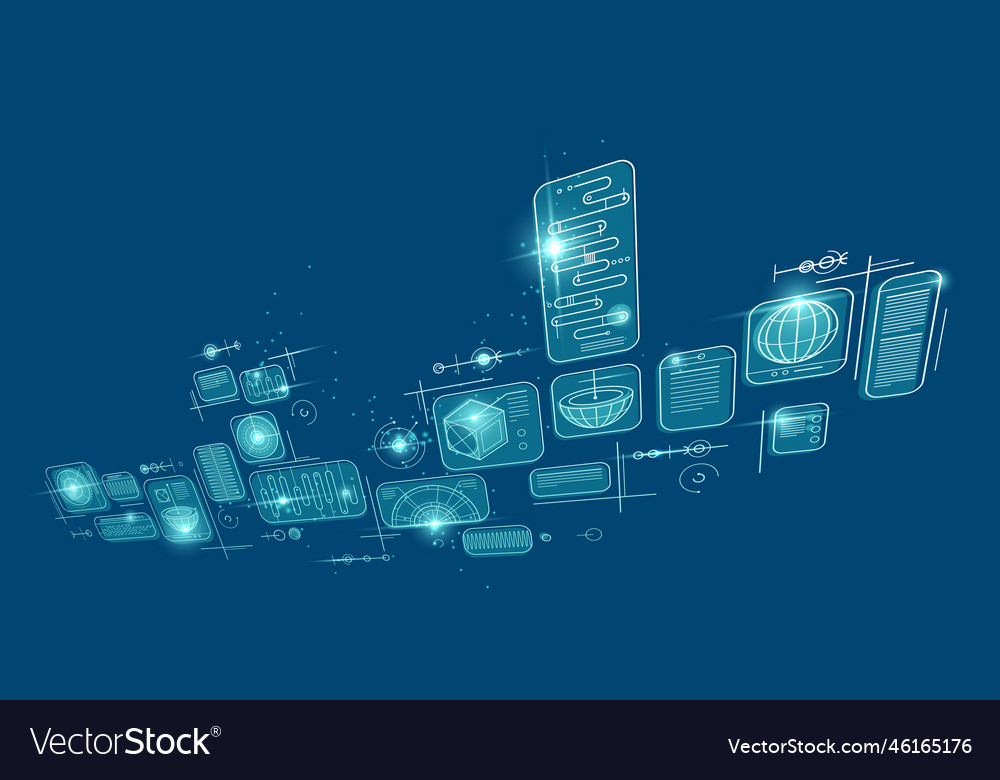 Abstract Futuristic Hud Interface Design Vector Image