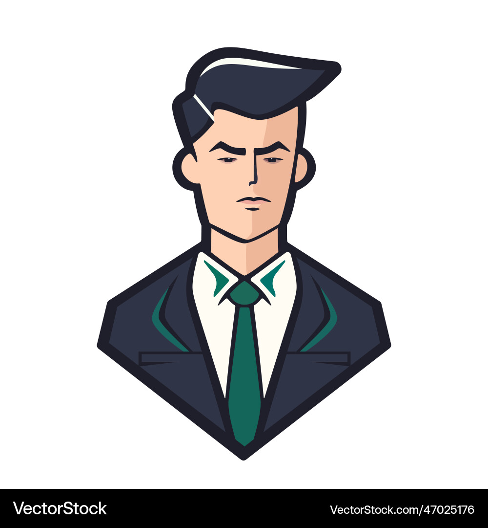 Businessman avatar cartoon user Royalty Free Vector Image