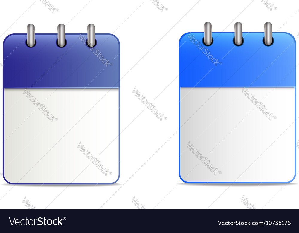 Calendar is blue in two variants Royalty Free Vector Image