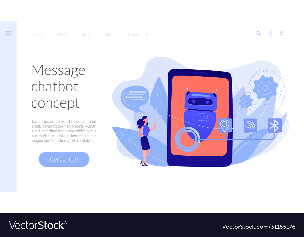 Chatbot virtual assistant via messagingconcept Vector Image