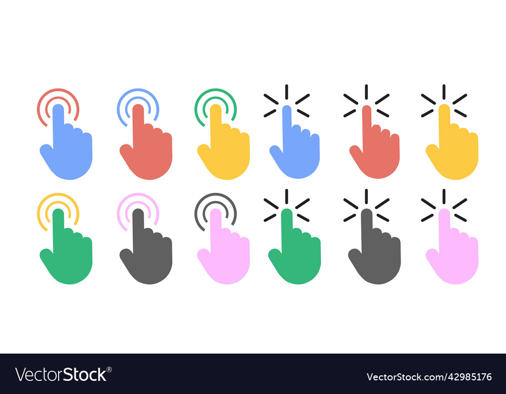 Click icon set Royalty Free Vector Image - VectorStock