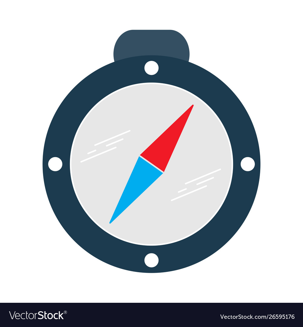 Compass flat multi color Royalty Free Vector Image