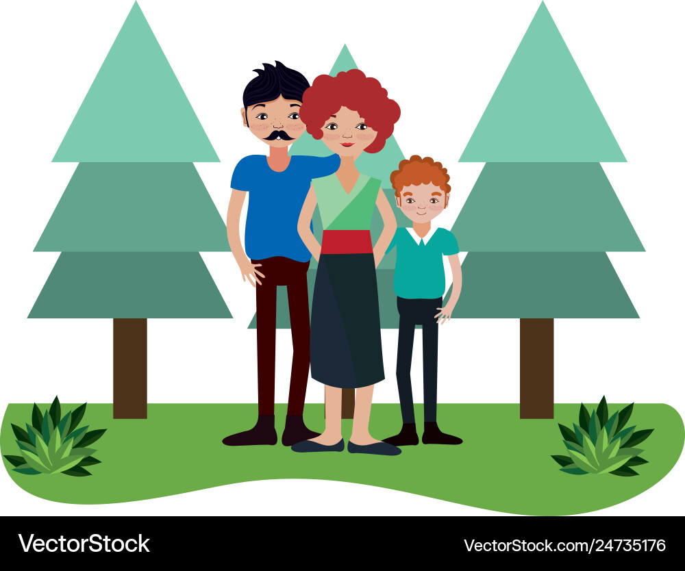 Cute family cartoon Royalty Free Vector Image - VectorStock