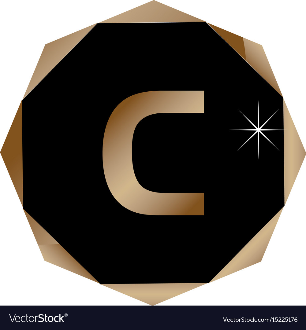 Diamond initial c Royalty Free Vector Image - VectorStock