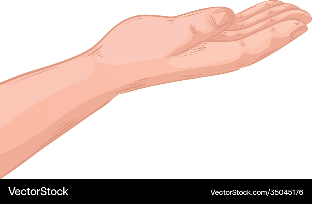 Hand human receiving symbol isolated icon Vector Image