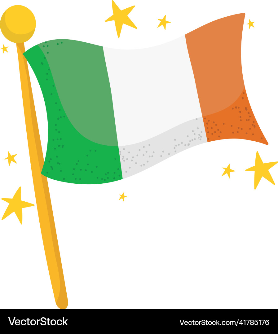 Irish flag national Royalty Free Vector Image - VectorStock
