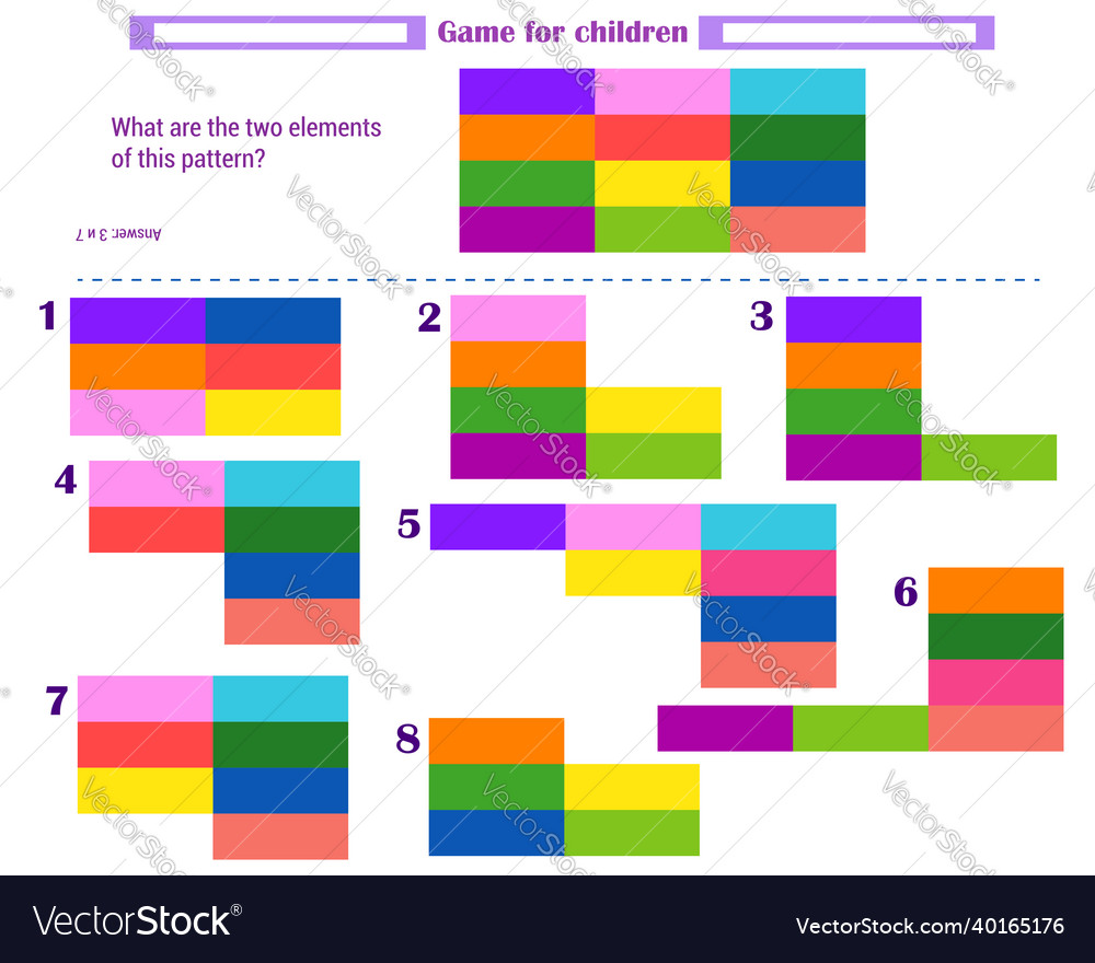 Logic game for children what elements does Vector Image