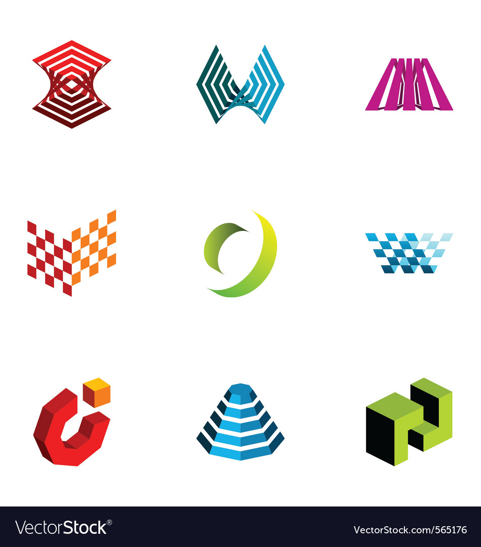 Logo design elements set 18 Royalty Free Vector Image