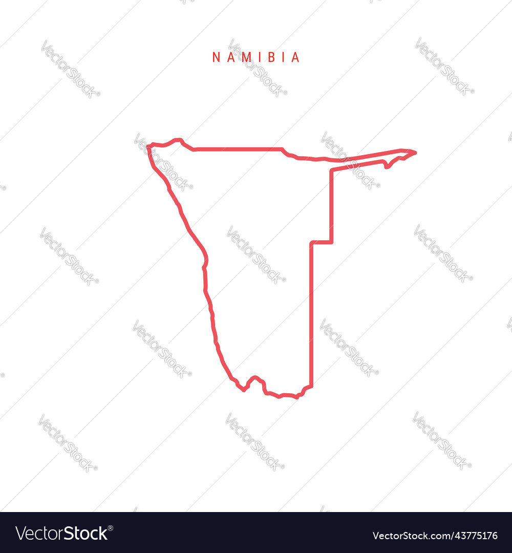 Namibia editable outline map Royalty Free Vector Image