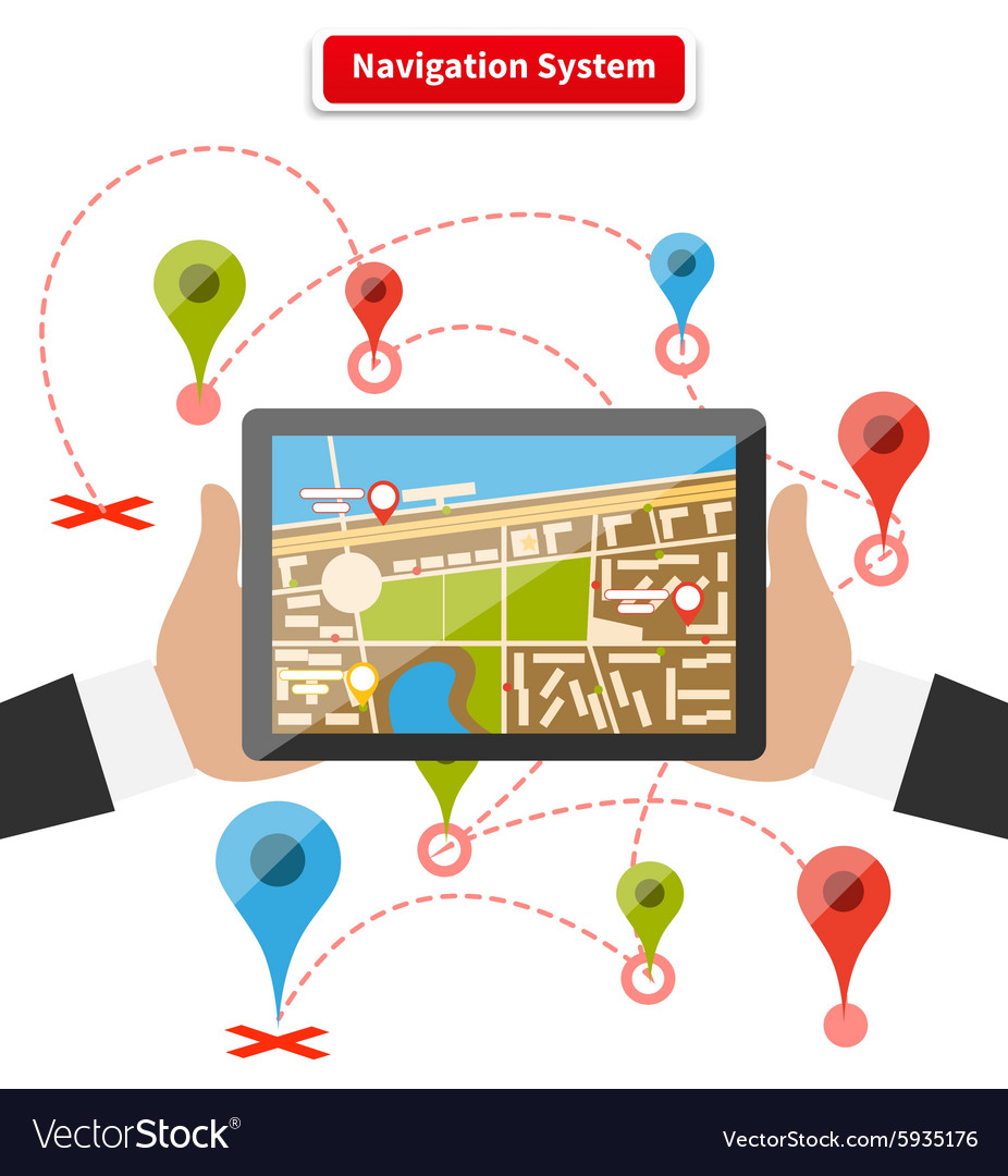 Navigation system Royalty Free Vector Image - VectorStock
