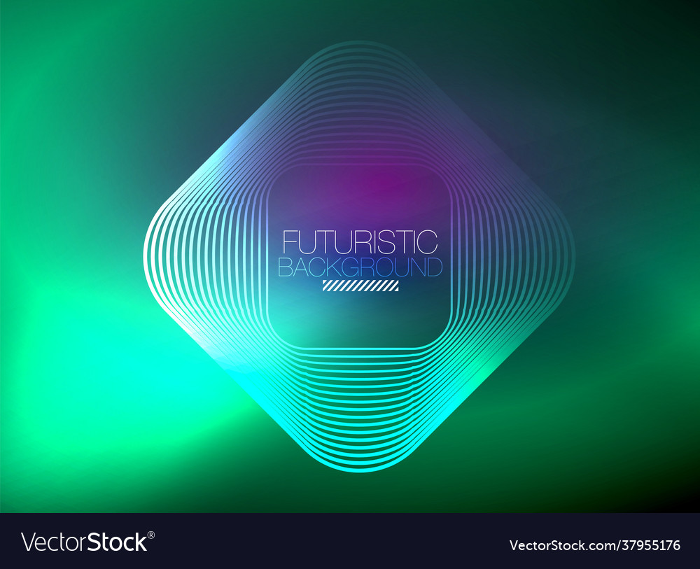 Neon color square shape lines abstract background Vector Image