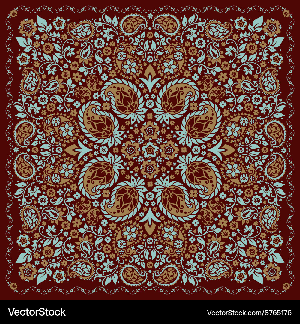 Paisley bandana print Royalty Free Vector Image