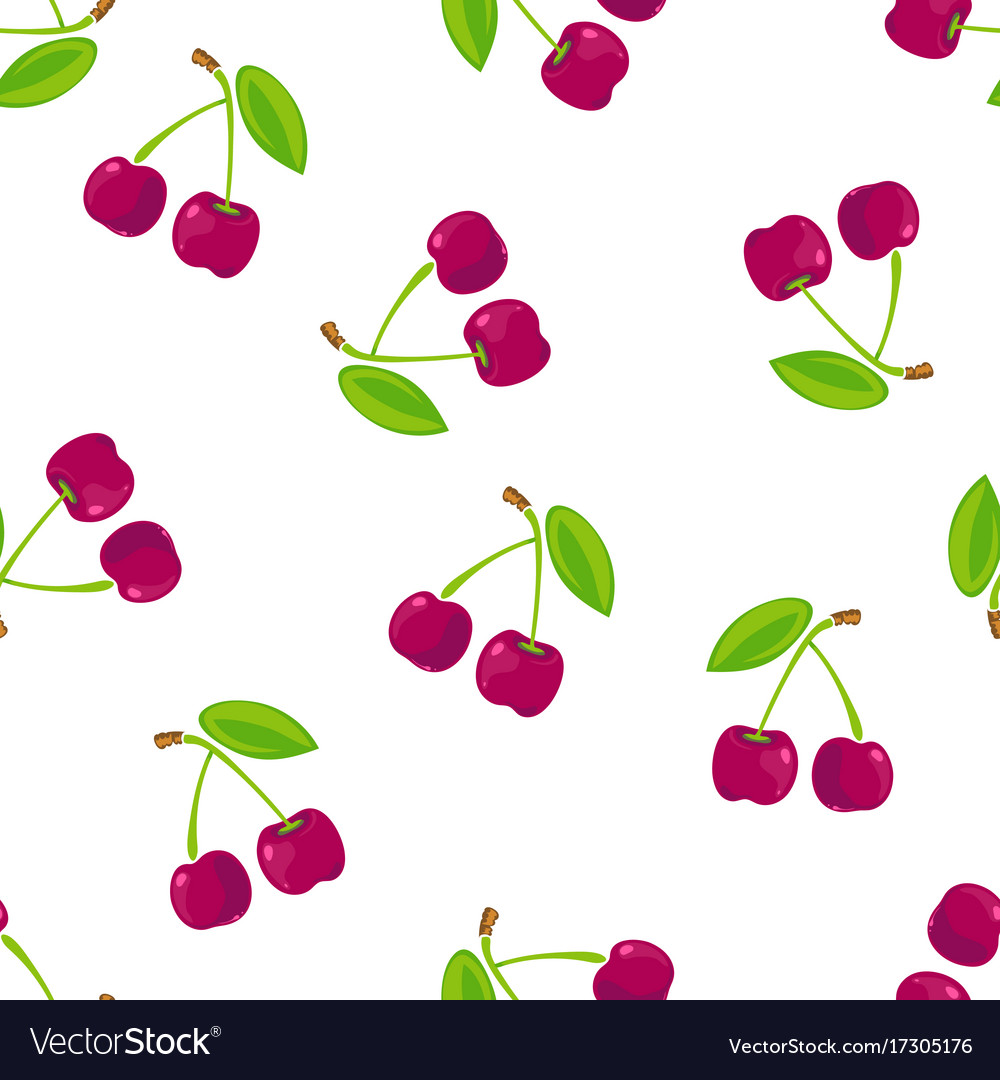 Seamless pattern with cherry Royalty Free Vector Image